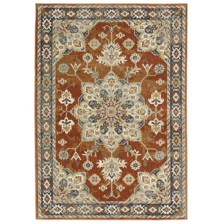 Harrison Rust/Beige Oriental Area Rug - Bed Bath & Beyond - 34848556