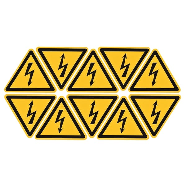 Triangle Electrical Shock Risk Warning Sign Self Adhesive 10Pcs ...