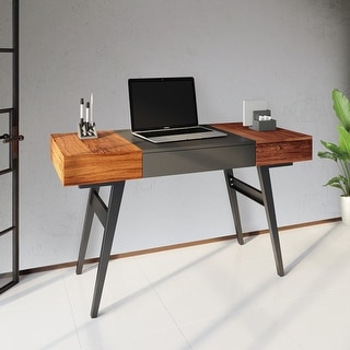 Topcraft Writing Desk - Dual Side & Pull-Out Front Drawer Mahogany ...