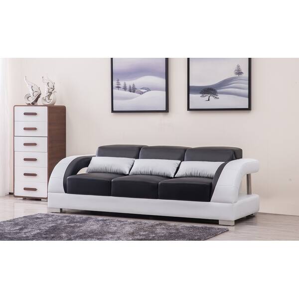 Titanic Furniture Daliah Faux Leather Black/White Sofa with Lift ...