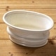 Sullivans Low Oval Planter Vase 5"H Off-White - 10"L x 5"W x 5"H - Bed ...