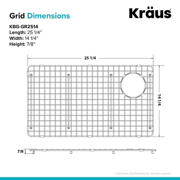 KRAUS Stainless Steel Bottom Grid for Bellucci Granite Farmhouse Sink ...