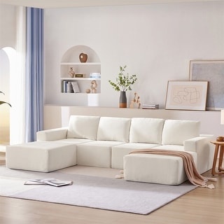 Modular U Shaped Sectional Sofa, Luxury Chenille Upholstered Floor ...