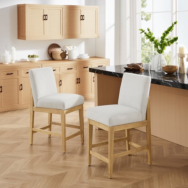 Art Leon Traditional Upholstered Counter Height Barstool - Bed Bath ...