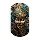 Designart - Gold Teal Mexico Vibrant Aztec Mask II - Mexico Wall Clocks ...