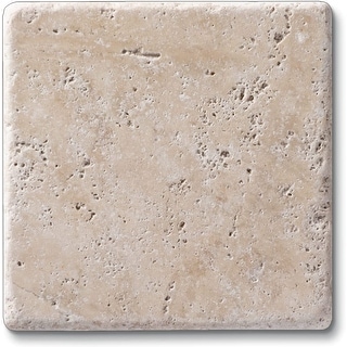 Natural Travertine Absorbent Stone Coasters with Protective Cork ...
