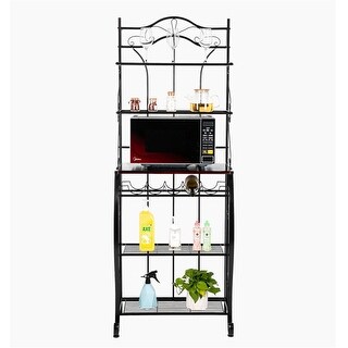 Microwave Storage Rack Oven Stand with Wine Storage Organizer ...