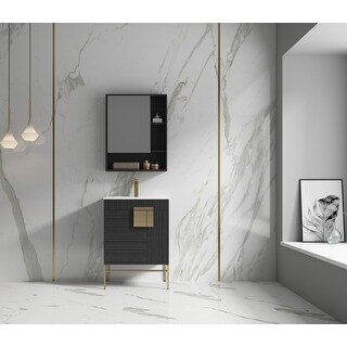 Alma Bulanka 24 inch Bathroom Vanity with Golden Brass Hardware - Bed ...