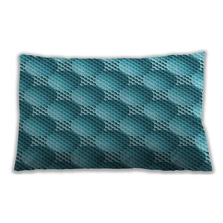 Ahgly Company Patterned Indoor-Outdoor Dark Cyan Green Lumbar Throw ...
