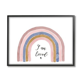 Stupell I Am Loved Phrase Inspirational Children's Rainbow Framed Wall ...