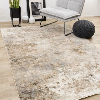 Sydney Collection - Beige Grey Cream Distressed Area Rug - Bed Bath ...