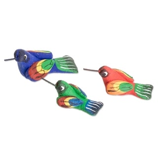 Novica Handmade Colorful Hummingbird Family Ceramic Figurines (Set Of 3 ...