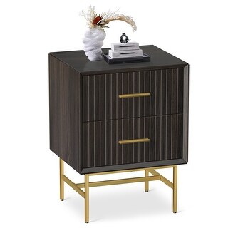 MDF Wood Brown Nightstand Small Cabinet Side Tables Bedroom Night Stand ...