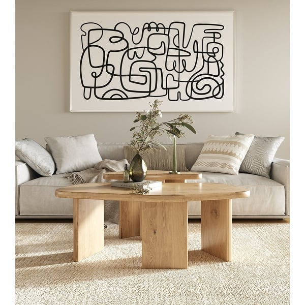 Modrest Jack Modern Natural Wood Coffee Table Set - Bed Bath & Beyond ...