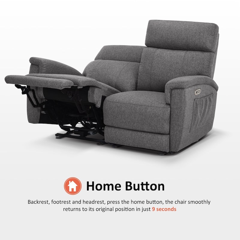 MCombo 60.2" Power Loveseat Recliner Sofa with Massage and Dual Heating ...