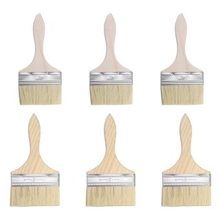 5Inch 4Inch Paint Brush Synthetic Bristle with 13mm Thick Wood Handle ...