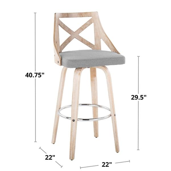 The Gray Barn Charlotte 30" Fixed-Height Bar Stool with Bent Wood Legs ...
