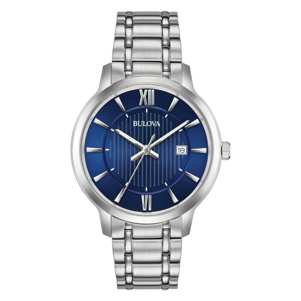 Bulova Men's Classic Blue Dial Watch - 96B282 - One Size - Overstock ...