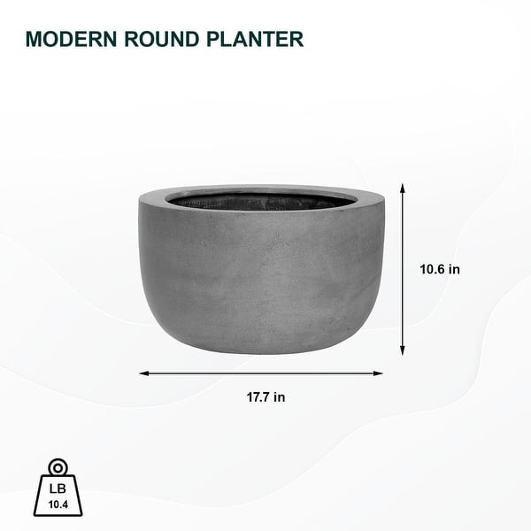 Pottery Pots Sunny Fiberstone Indoor Outdoor Modern Round Planter - Bed ...