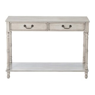 Pilaster Designs Evan Wash White Wood Entryway Console Display Table - Bed Bath & Beyond - 33952415
