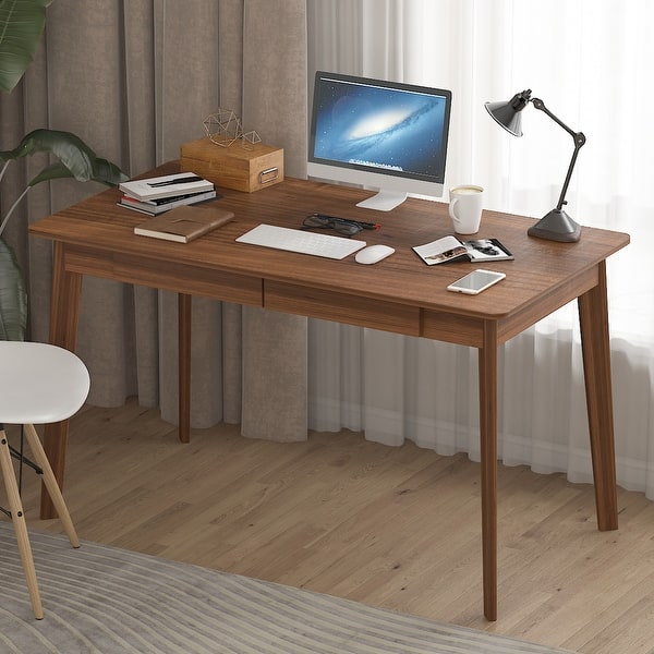 Modern Computer Desk Wood Work Tables With 2 Drawers - On Sale - Bed ...