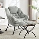 HOMEFUN Corduroy Upholstered Oversized Lazy Arm Chair with Ottoman and ...