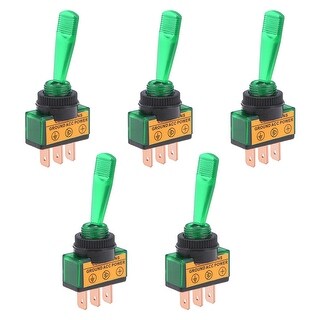 5Pcs SPST Latching Rocker Toggle Switch LED Light 20A 12V 3P ON-OFF ...