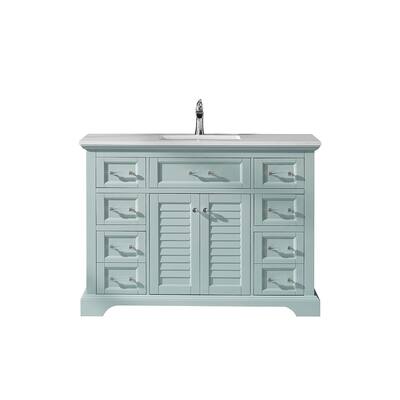 Lorna 48" Single Vanity in Finnish Green and Composite Carrara White ...