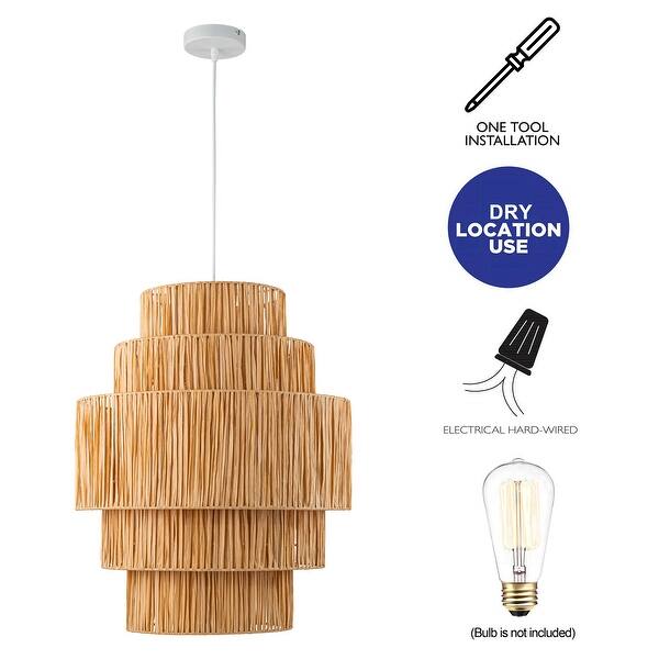 C Cattleya 1-Light Handmade Natural Jute Rope 5-tiered Chandelier - On ...