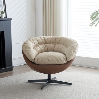 Smooth 360° Rotation Swivel Round Accent One-Seater Sofa,Two Tone - Bed ...