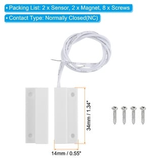 Magnetic Reed Switch, 2 Sets NC Wired Door Window Contacts - White ...