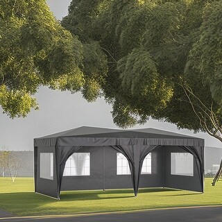 10x20FT Pop Up Canopy Wedding Tent with 6 Side Walls Instant Shade ...