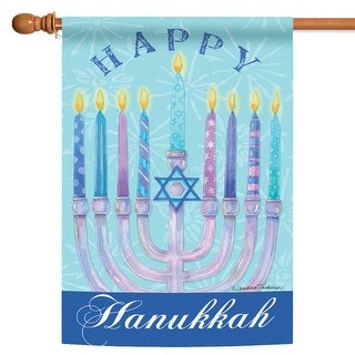 Lighted Menorah "Happy Hanukkah" Outdoor Flag - 40" x 28" - Bed Bath ...