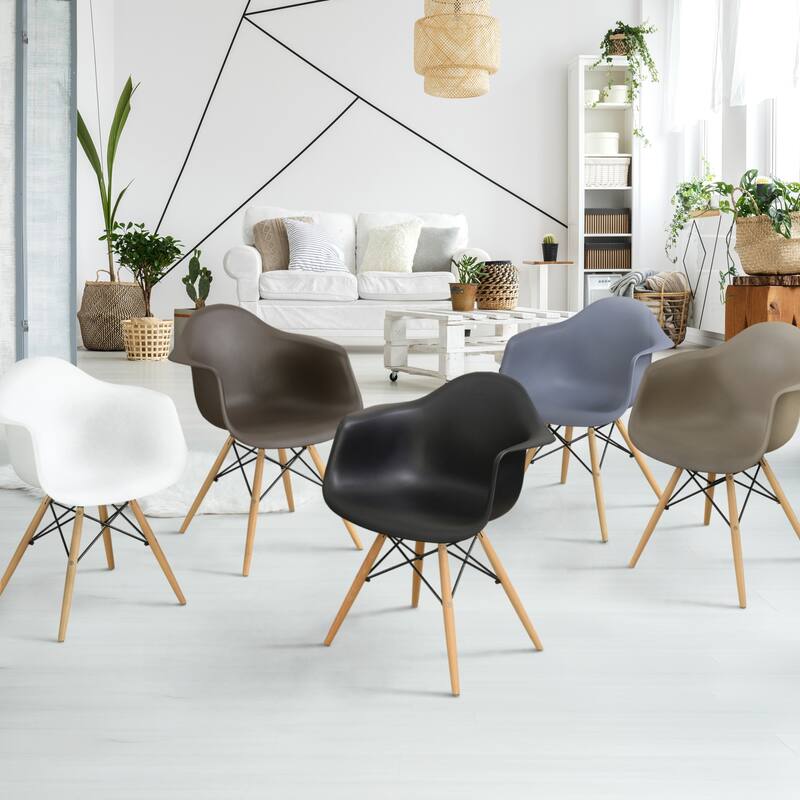 Duff Mid-Century Modern Wood Flared Arm Dining Chairs by Furniture of ...