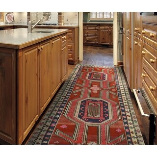 Noori Rug Fine Vintage Distressed Brock Rust/Navy Runner - 4'3" x 9'6 ...