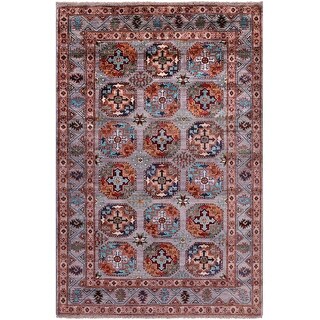 Golden Nile Turkmen Ersari Hand Knotted Wool Rug - 4' 1" X 6' 2" - Bed ...