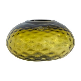 Honeycomb Dimple Motif Oval Glass Vase - 15.75" - Green - Bed Bath ...