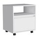 Austin Nightstand with Casters, Drawer, and Open Shelf, Black - Bed ...