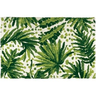 5' x 7' Green and Beige Rainforest Rectangular Indoor Area Rug - Bed ...