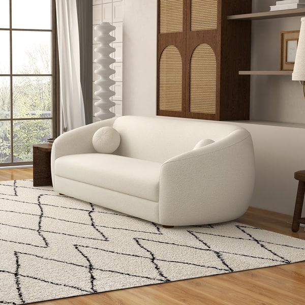 Nour Mid Century Modern French Boucle Couch - On Sale - Bed Bath ...