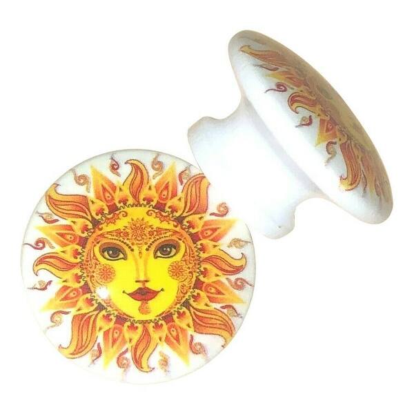 Set of 6 Flaming Sun Wood Cabinet Knobs - 1.5" Wide - Bed Bath & Beyond - 35989347