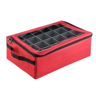 Ornament Storage Box - Zippered Lid Organizer with 48 Individual ...