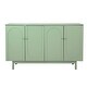 Stylish and Functional 4-Door Intaglio Storage Cabinet with Pine Legs, Solid Wood Pulls and MDF ...
