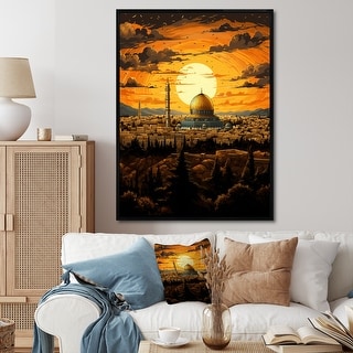 Designart "Judaism Synagogues Sunset Sanctuary II" Judaism Framed Wall ...