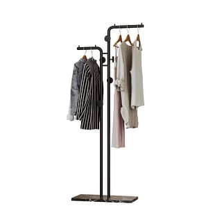 Double-pole Coat Rack Freestanding, Modern Metal Coat Racks Hanger ...