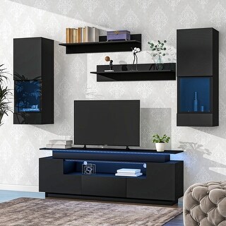 Stylish Functional Floating TV Stand Showcase Pot Stand High Gloss Wall ...