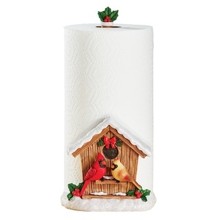Cardinal Birdhouse Christmas Kitchen Paper Towel Holder - 7.31 x 13 x 6 ...