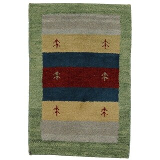Canvello Hand Made Modern All Over Indo Gabbeh Rug - 1'11'' X 2'11 ...
