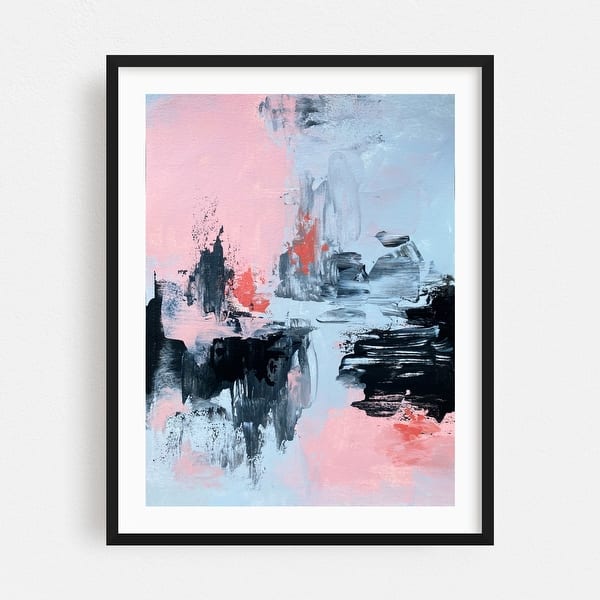 Pink And Grey Abstract Part 2 Painting Expressionism Art Print/Poster ...