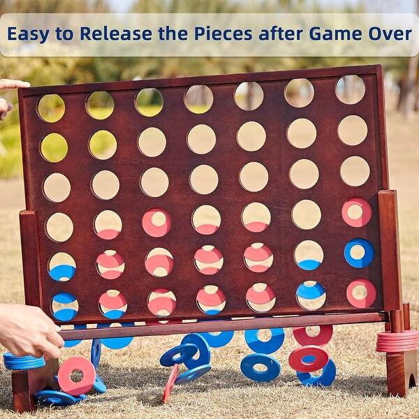 Giant Wooden 4 in A Row Game - Fun Indoor and Outdoor Board Game for ...
